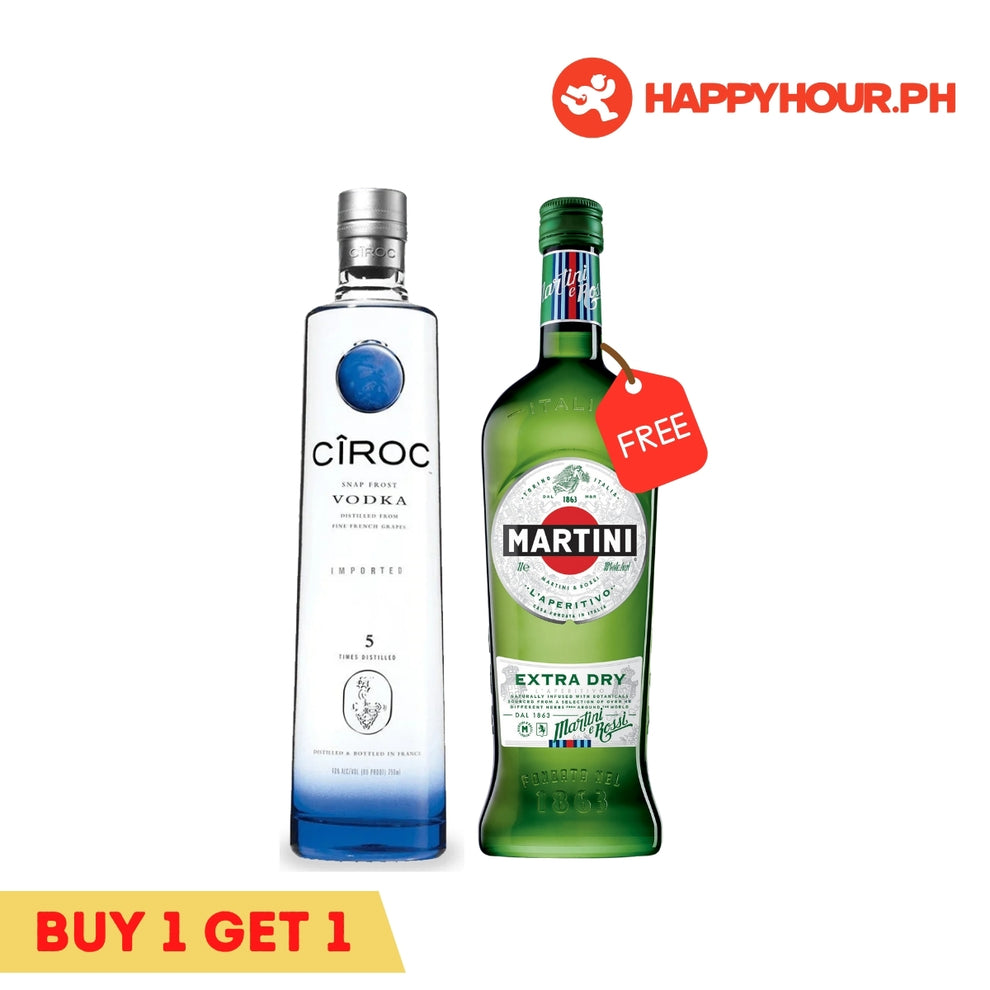 Ciroc Vodka Snap Frost 750ml & Martini Lapertivo Extra Dry 1L Bundle – Happy Hour