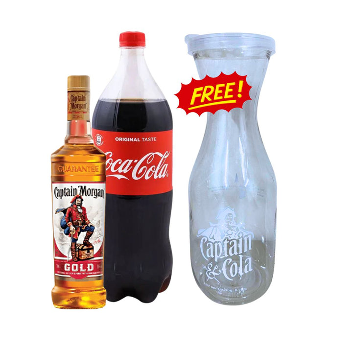 Captain Morgan Gold Rum 700ml & Coke Regular 1.5L with free Pitcher ...