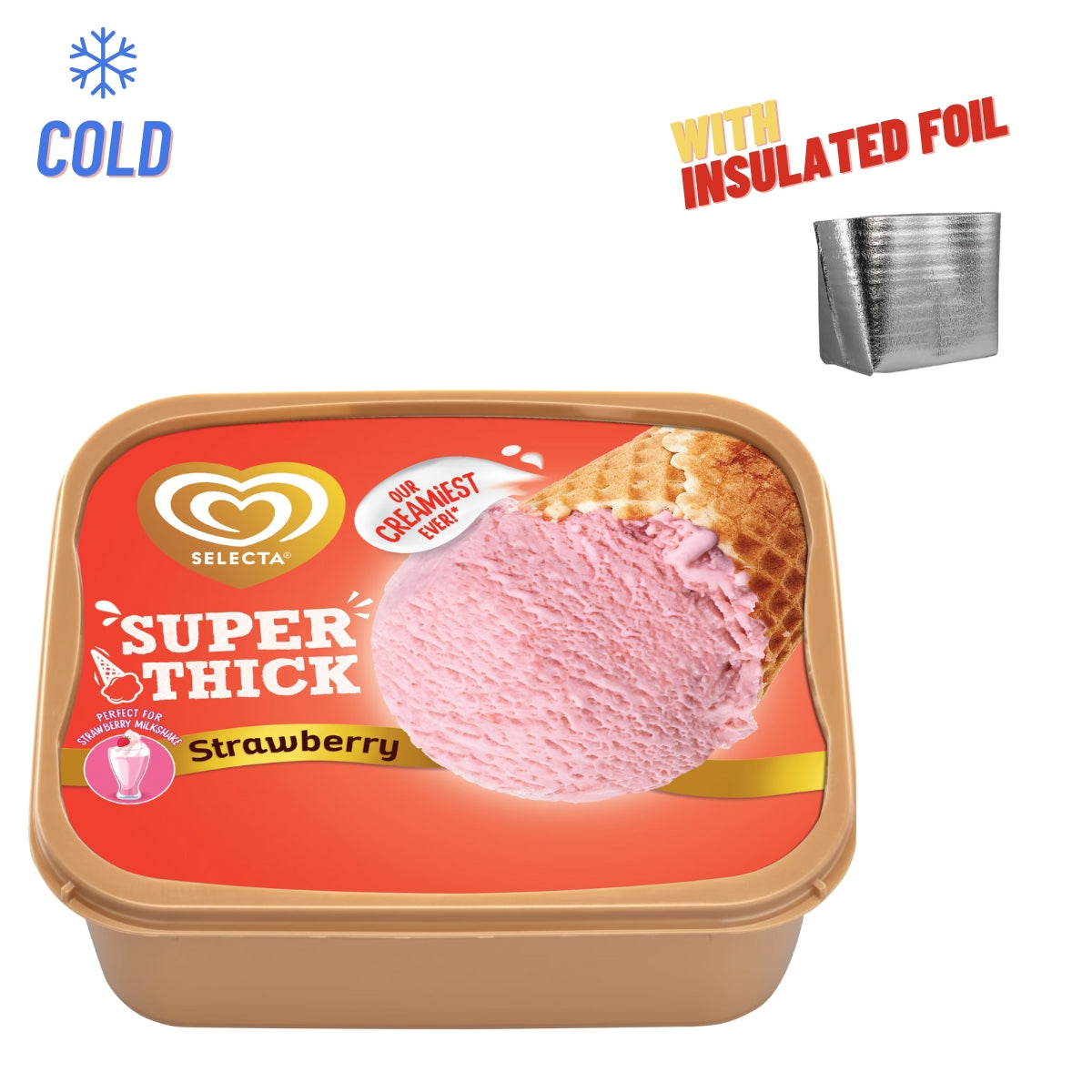Selecta Super Thick Strawberry Ice Cream 1.3L – Happy Hour