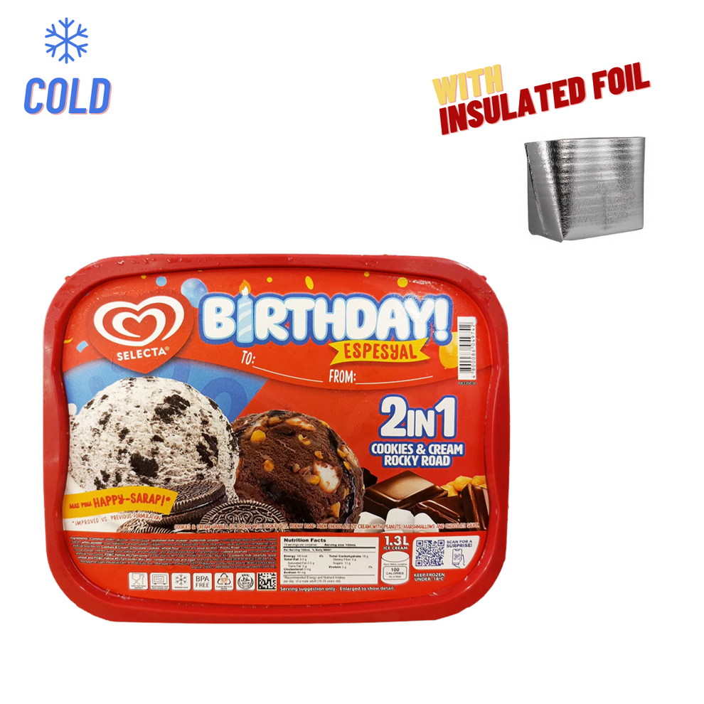 Selecta Birthday 2-in-1 Cookies&Cream and Rocky Road Ice Cream 1.25L ...